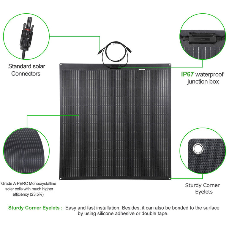 LensunSolar 300W 12V 24V Flexible Solar Panel – Yotto Overland